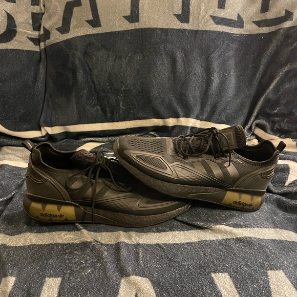 adidas | Shoes | Adidas Zx 2k Boost Black Solar Yellow 220 Size 3 Pads ...